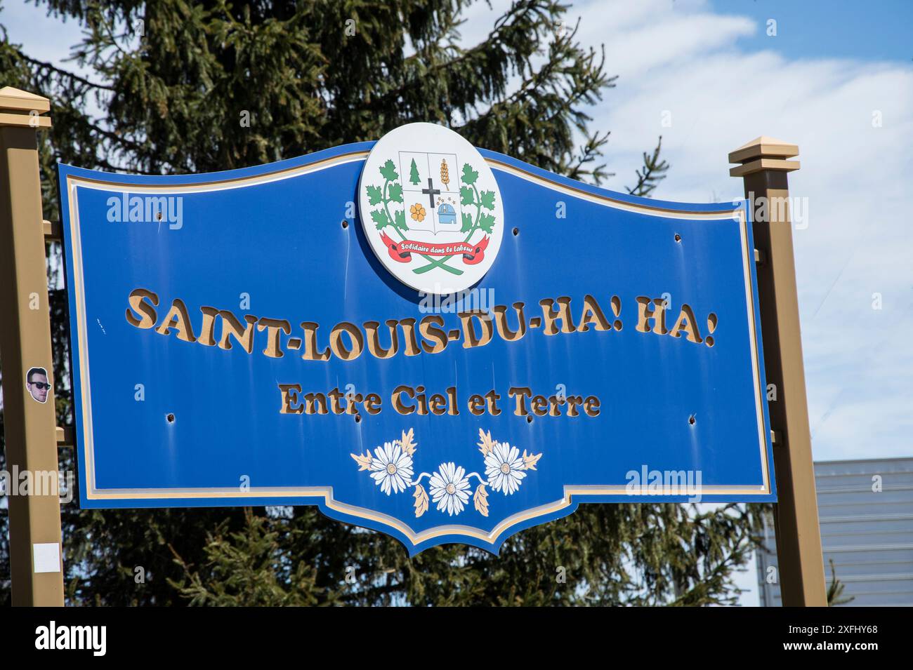 Welcome to Saint-Louis-du-Ha! Ha! sign on rue Marquis in Quebec, Canada ...