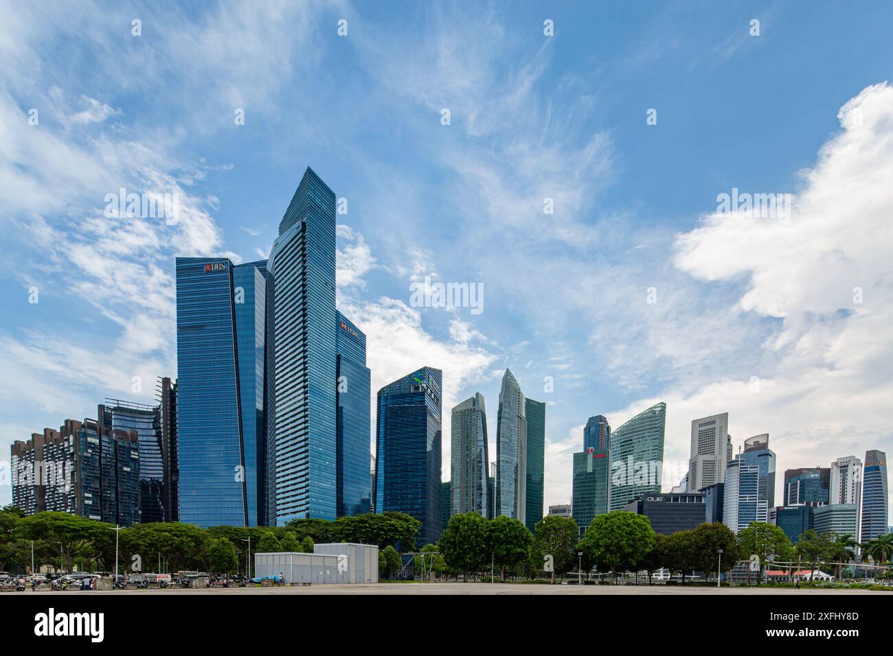 Modern skyscrapers architecture buildings, occupied with multinational ...