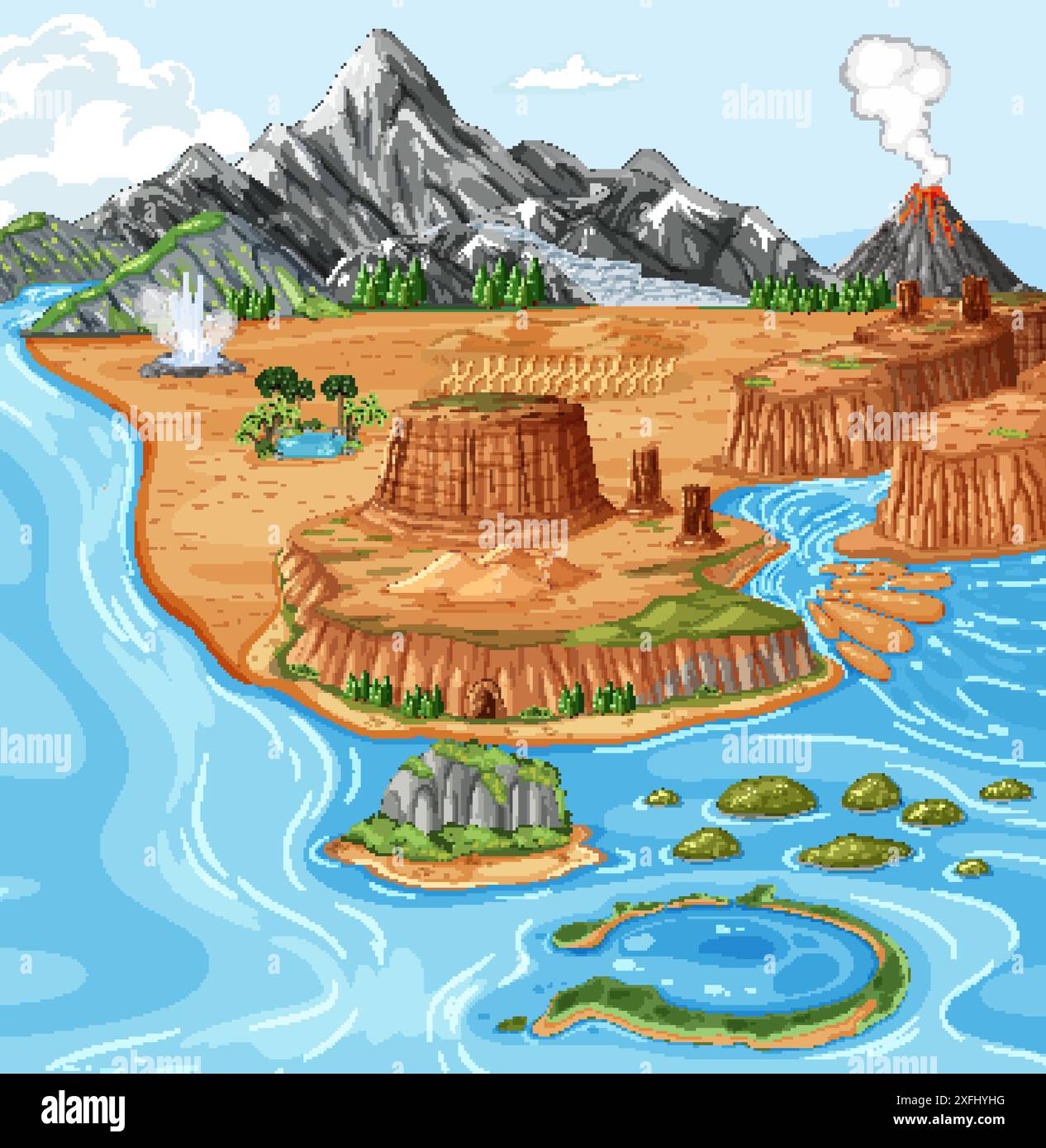 Plateau Landform Clipart