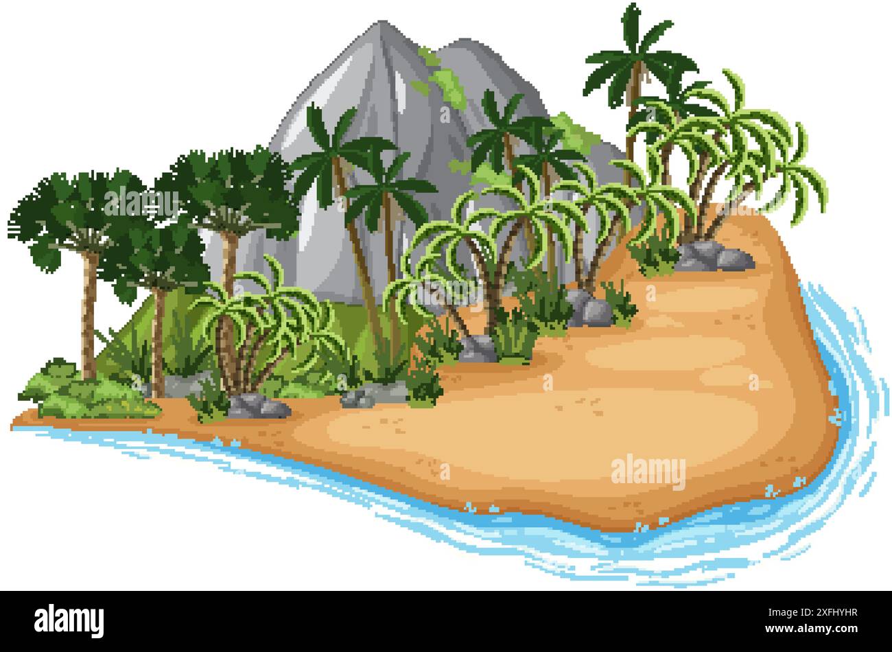 Island with palm trees Cut Out Stock Images & Pictures - Alamy