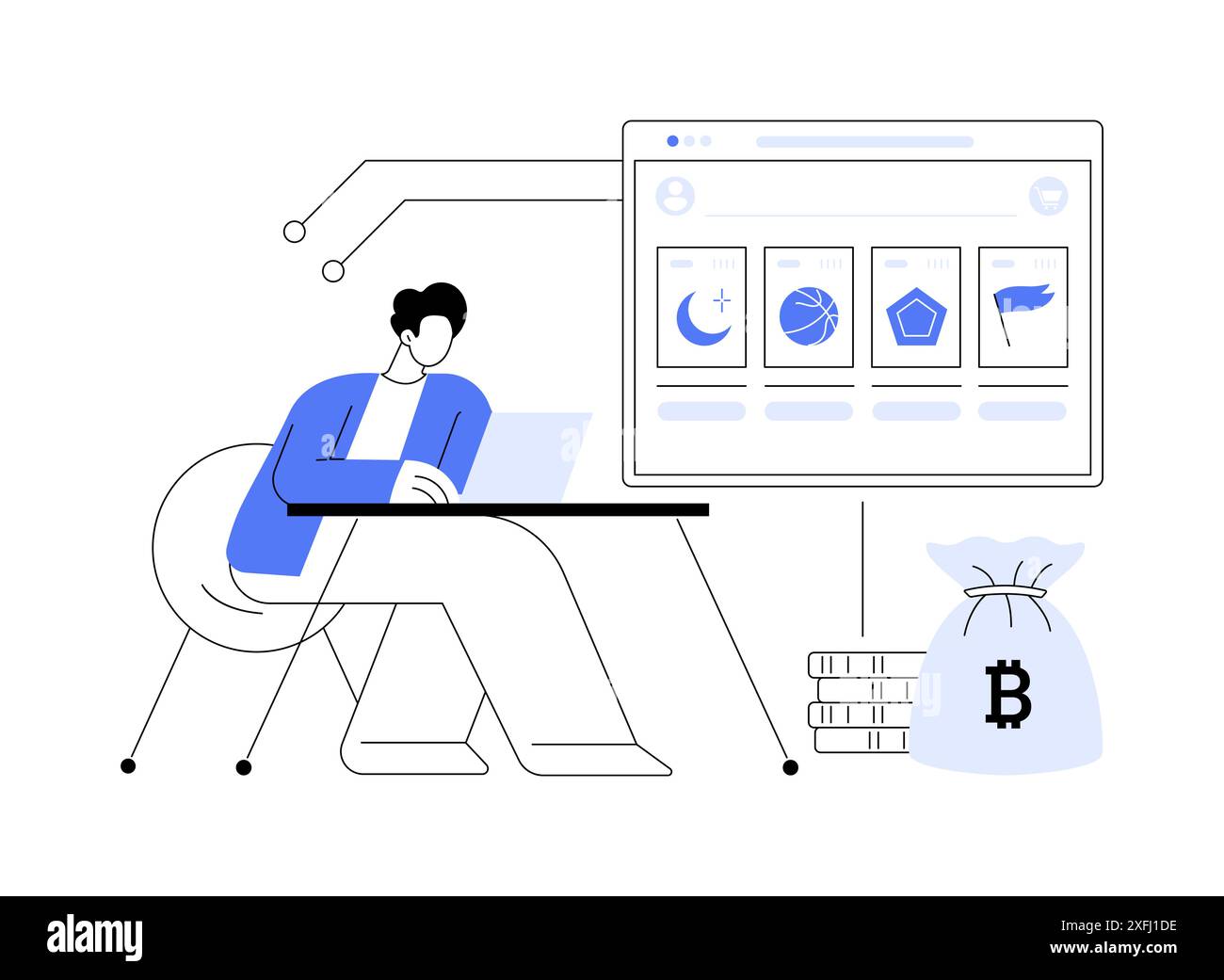 NFT marketplace abstract concept vector illustration Stock Vector Image ...