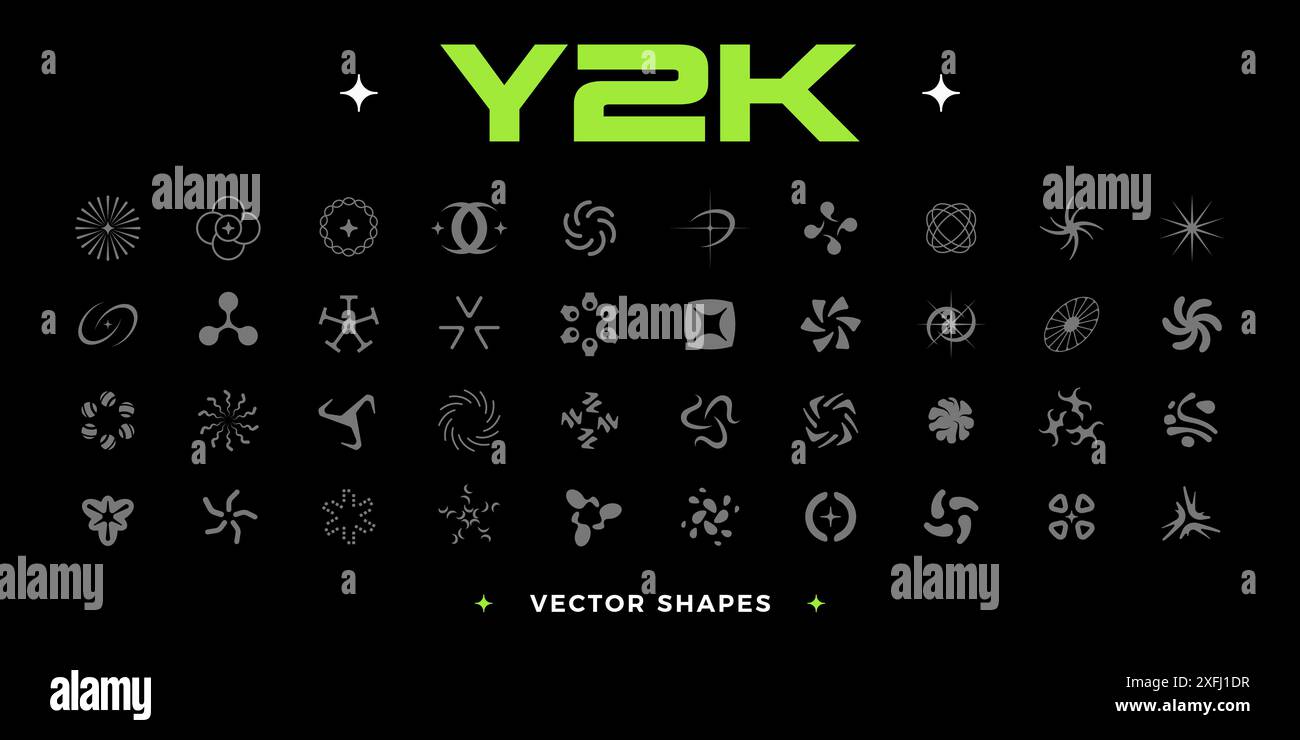 Acid Y2K style elements set Stock Vector Image & Art - Alamy