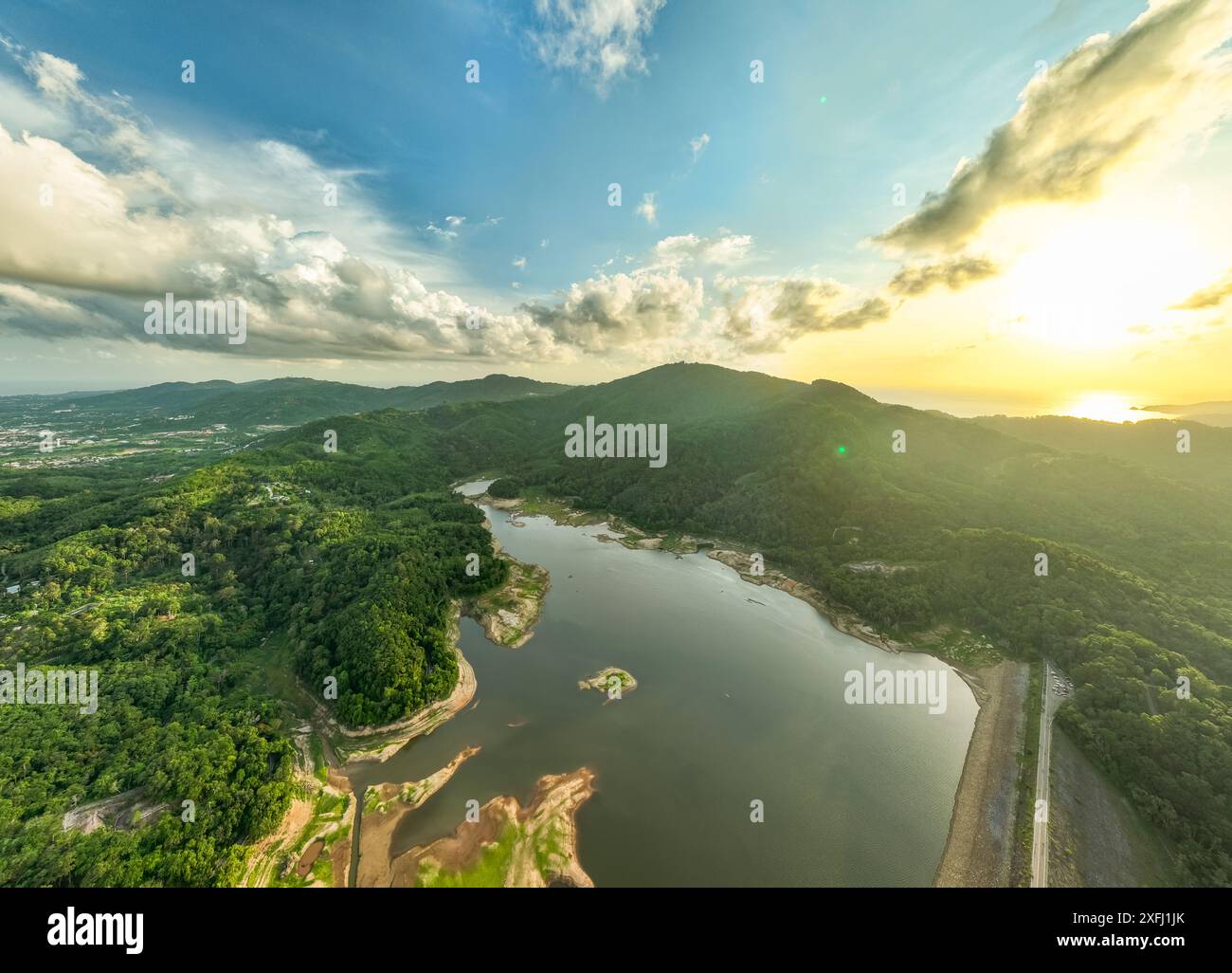 Aerial view Drone camera top view rainforest trees ecology with healthy ...