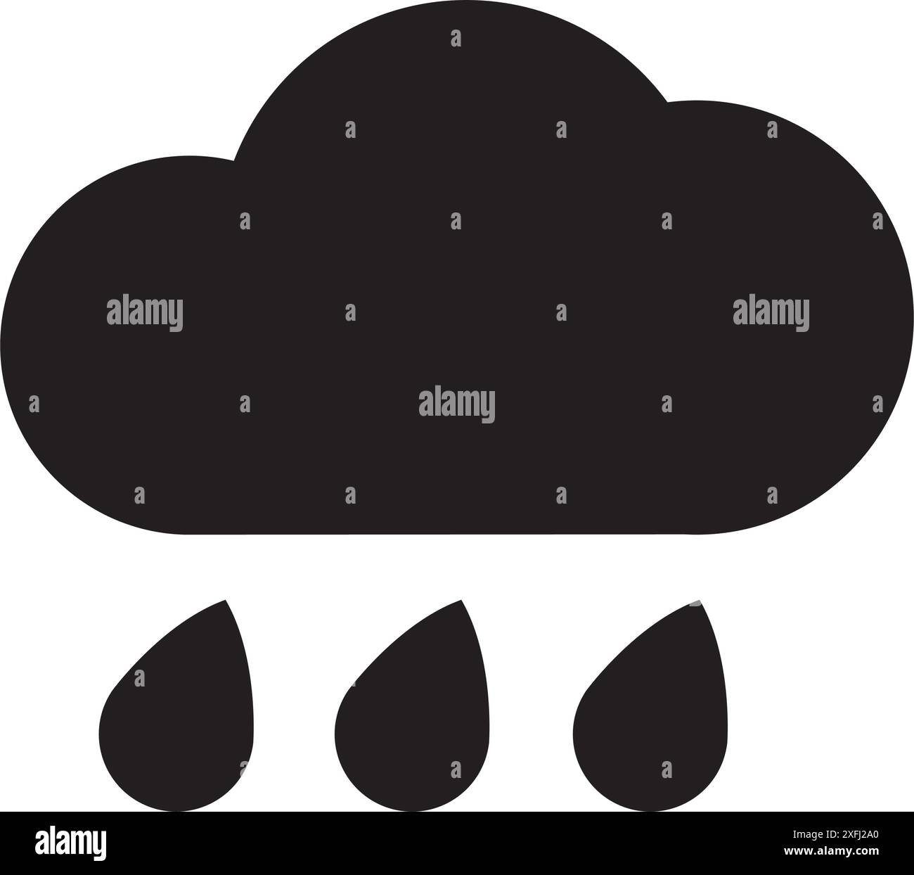 Rain silhouette icon. Heavy rain. Rainy day. Vector Stock Vector Image ...