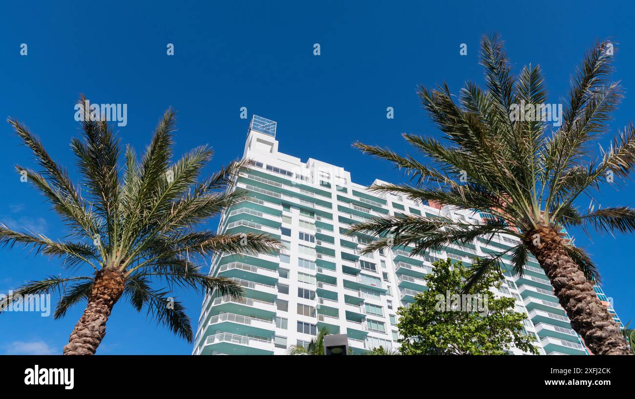 Miami downtown architecture. Resort city with residential building ...