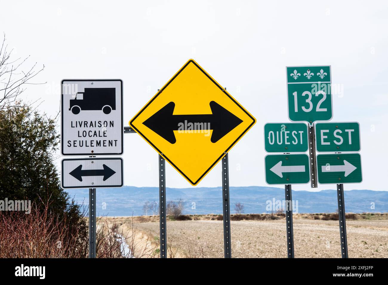 Road signs on highway in hi-res stock photography and images - Alamy