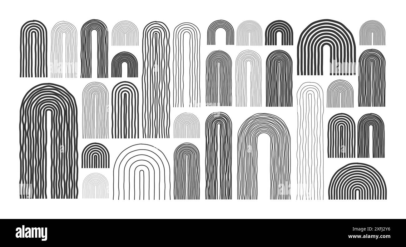 Mid century arch elements, modern geometric shapes. Contemporary design ...