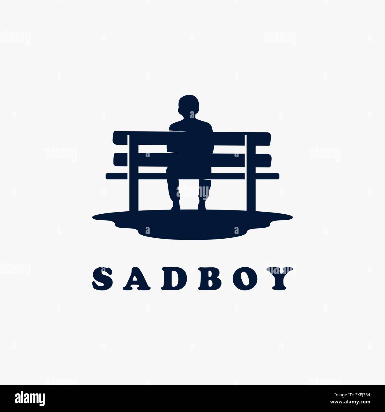Boy sitting on bench alone for sad boy logo design Stock Vector Image ...