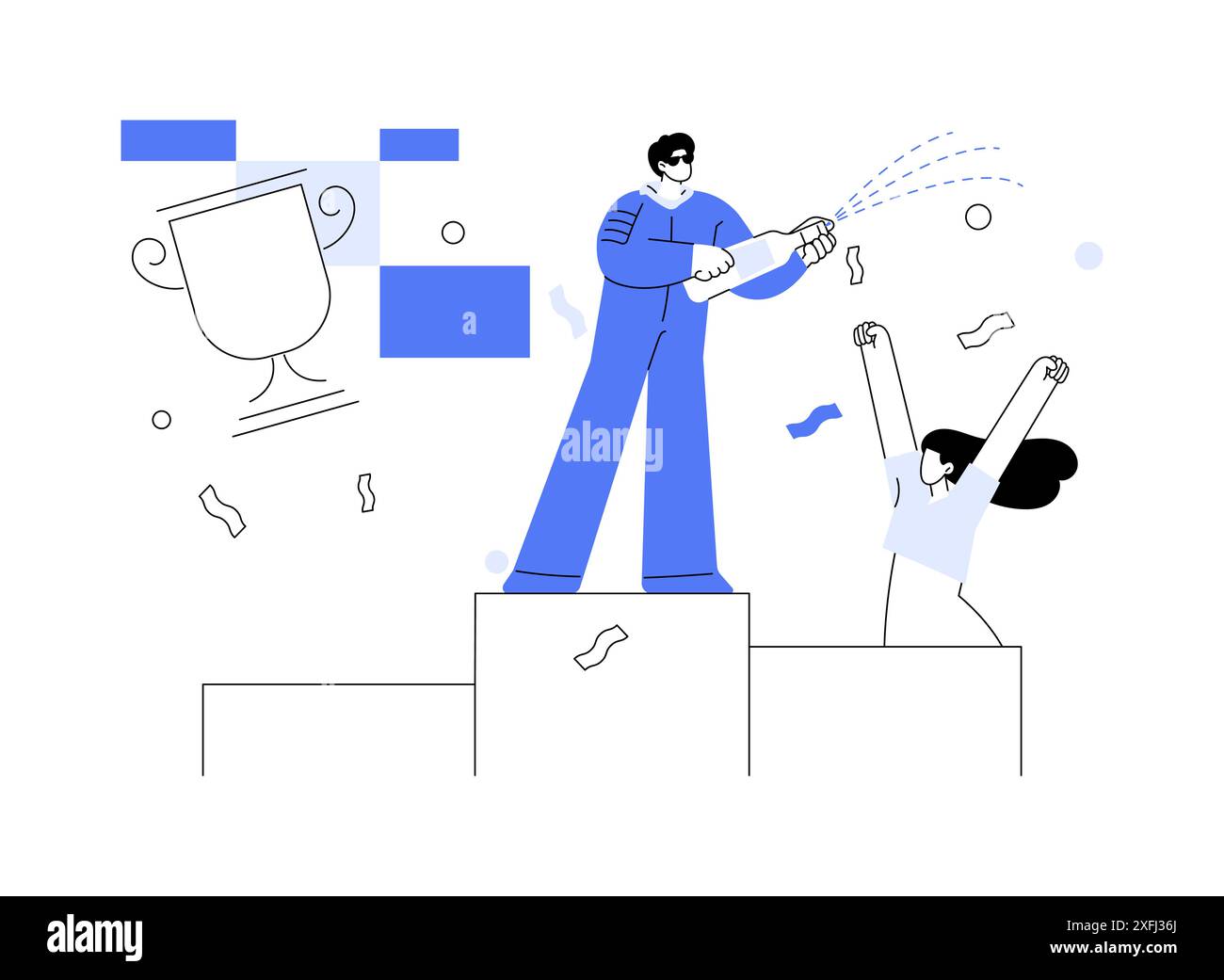 Celebrating a race victory abstract concept vector illustration Stock ...