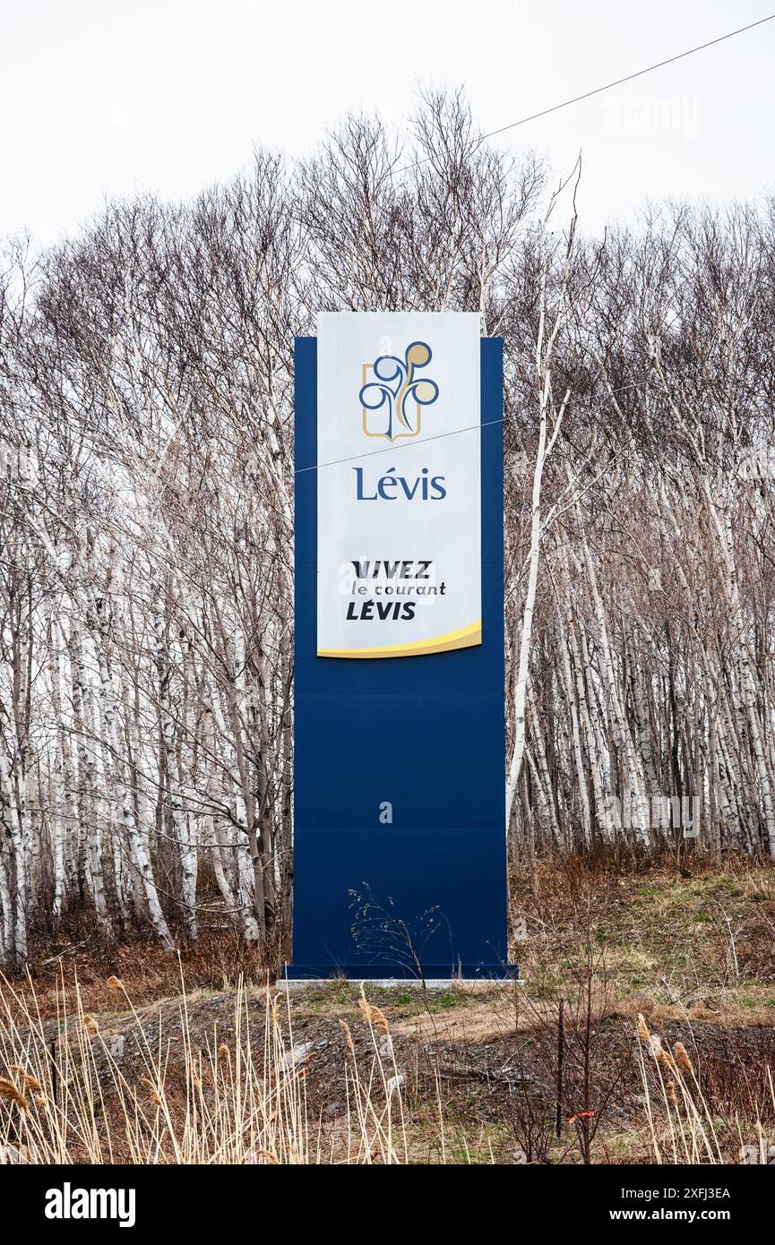Welcome to Levis sign on the Trans Canada highway in Quebec, Canada ...