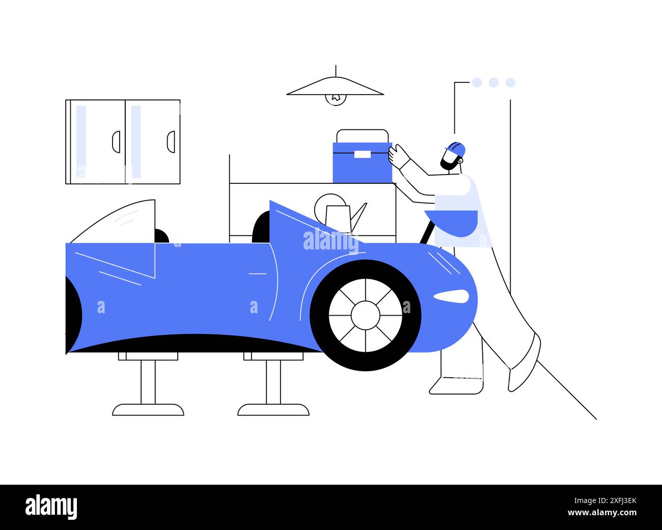 Car tuning garage abstract concept vector illustration Stock Vector ...