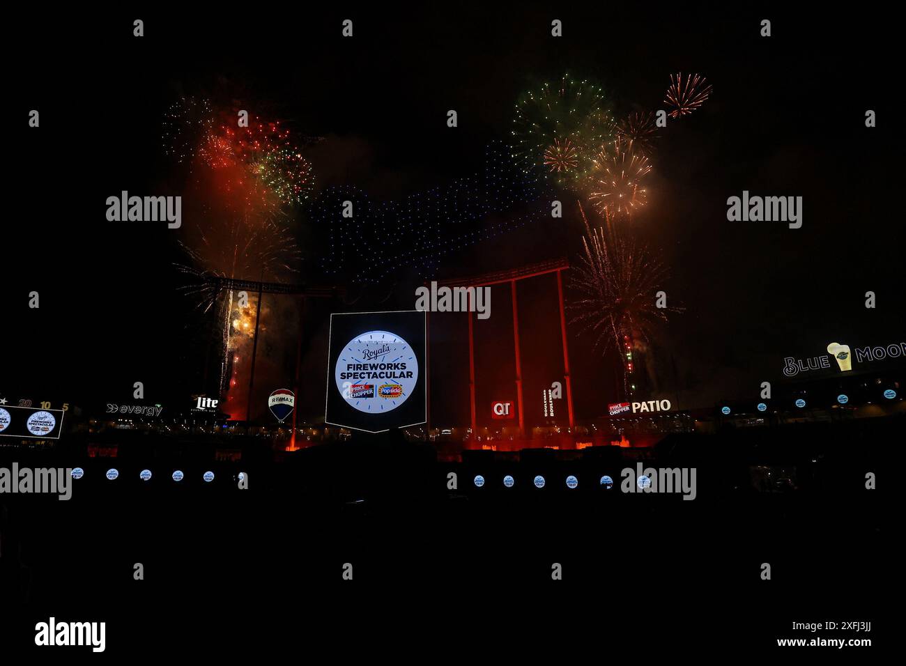 July 3, 2024:Fans were treated to a fireworks and drone show after the ...