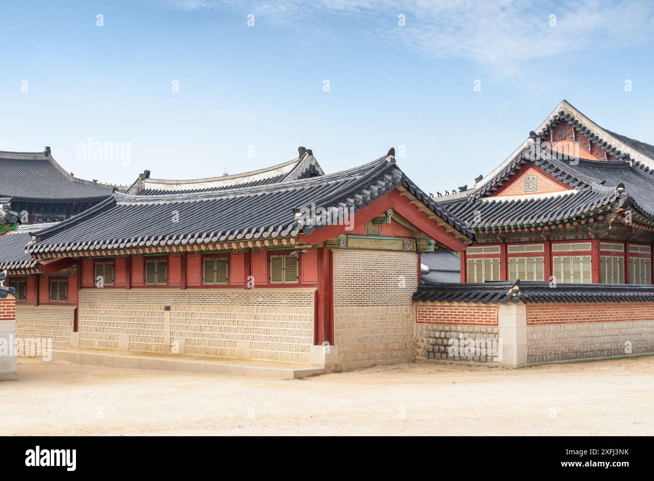 View of Gyeongbokgung Palace at Seoul in South Korea. Buildings of ...