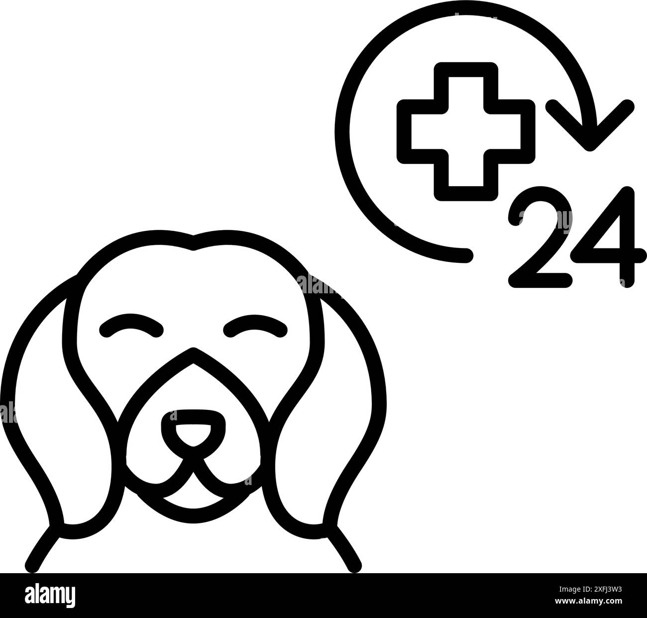 Vet dog illustration Black and White Stock Photos & Images - Alamy