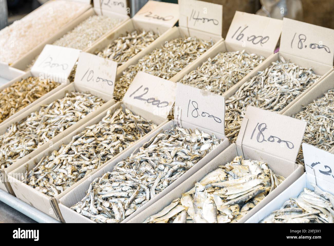 Dried fish at fish market Stock Photo - Alamy