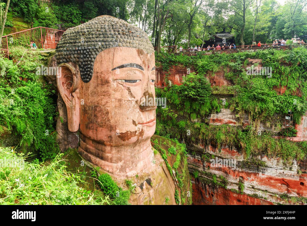 Leshan, China - September 28, 2017: Closeup view of the Leshan Giant ...