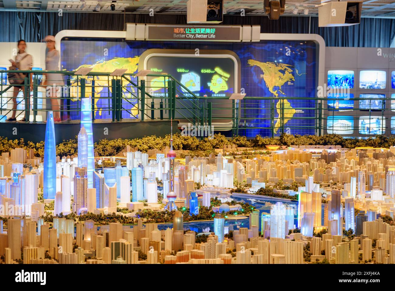 Shanghai, China - October 3, 2017: Scale model of the city including ...