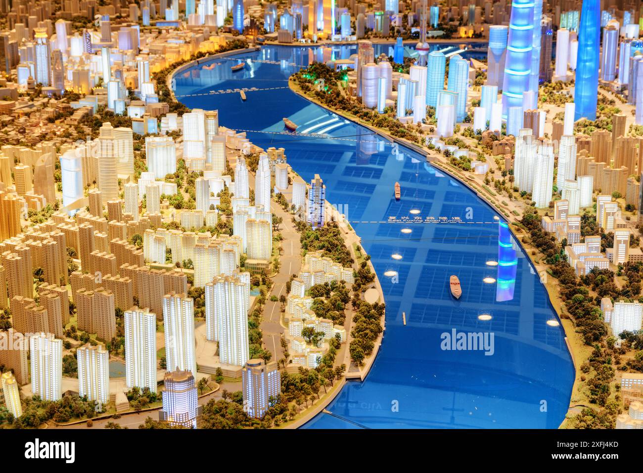 City layout of shanghai illuminated hi-res stock photography and images ...
