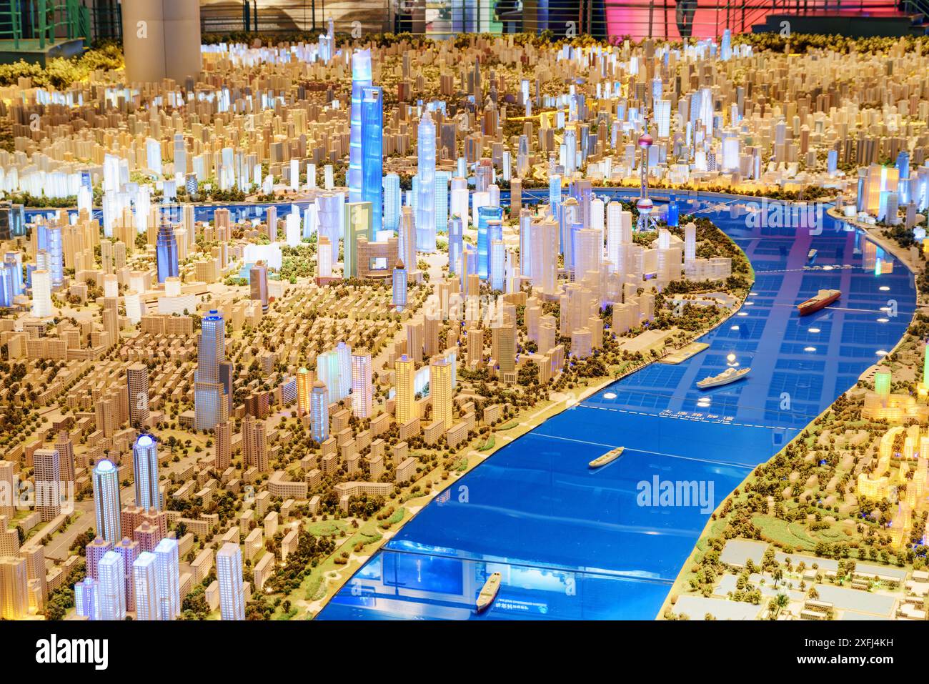 City layout of shanghai illuminated hi-res stock photography and images ...