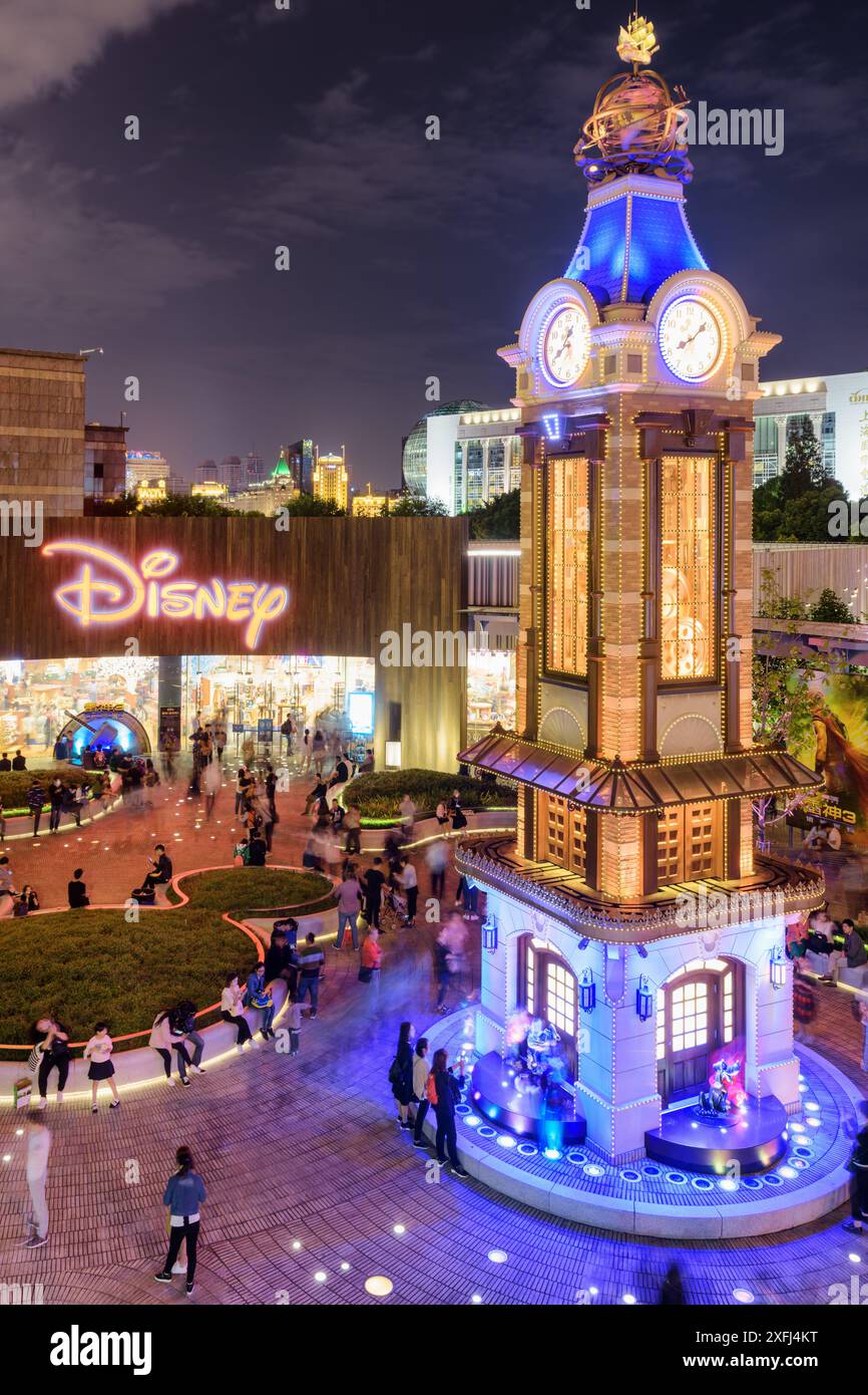 Shanghai, China - October 4, 2017: Amazing night view of clock tower ...