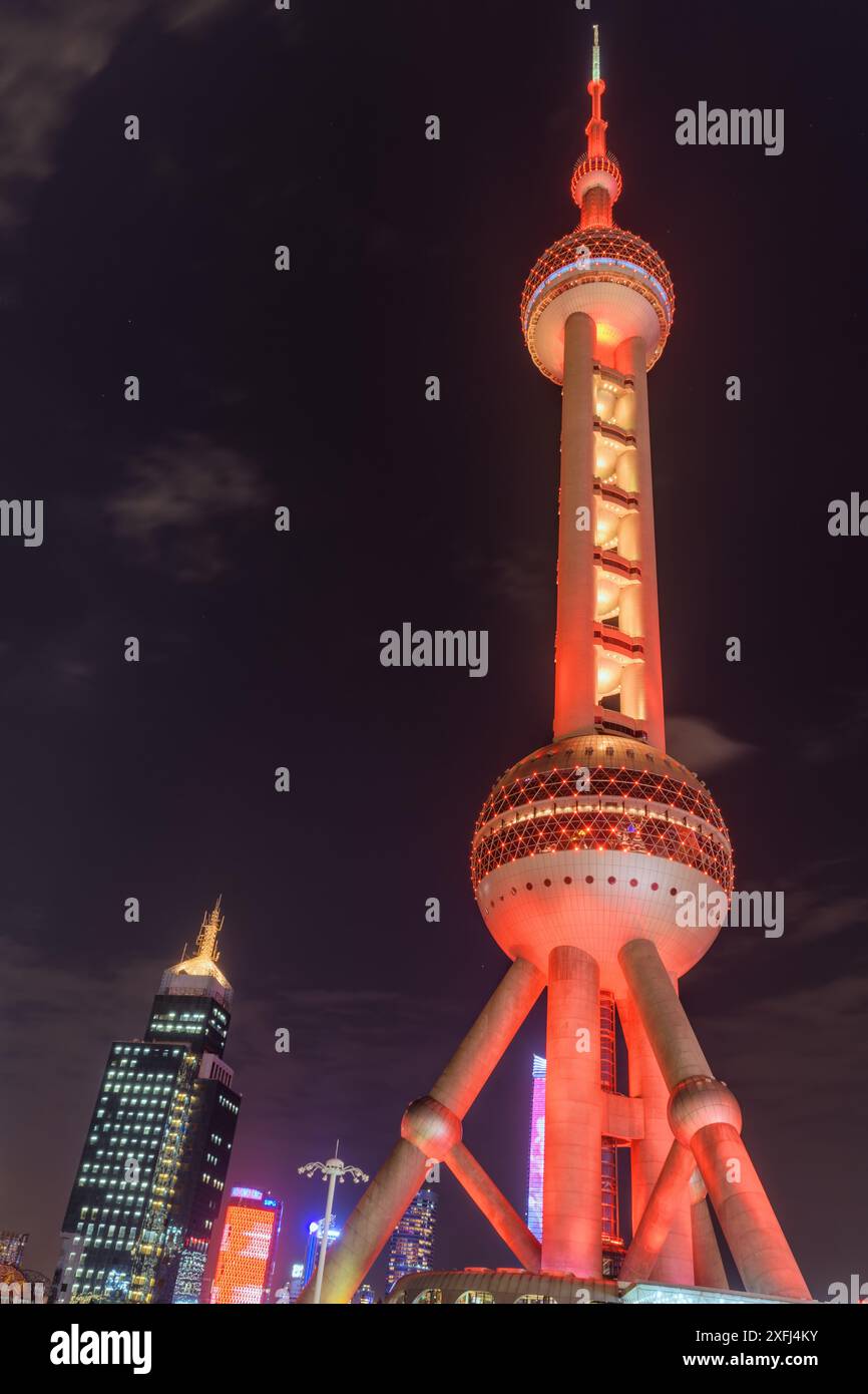 Shanghai skyline red tower hi-res stock photography and images - Alamy