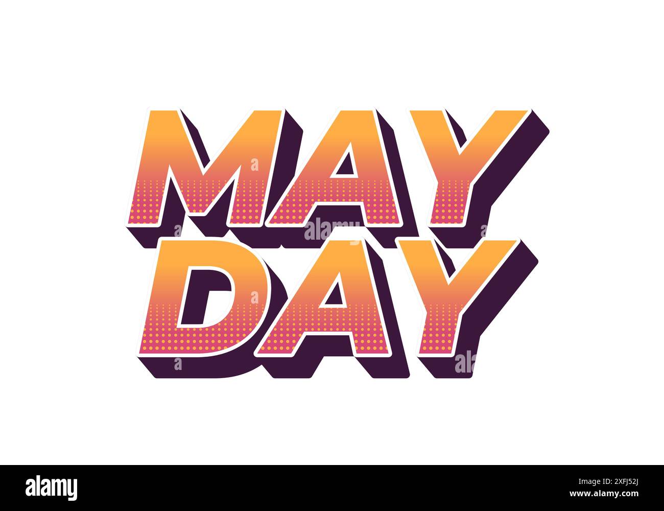 May day. Text effect design in 3D style with good colors Stock Vector ...