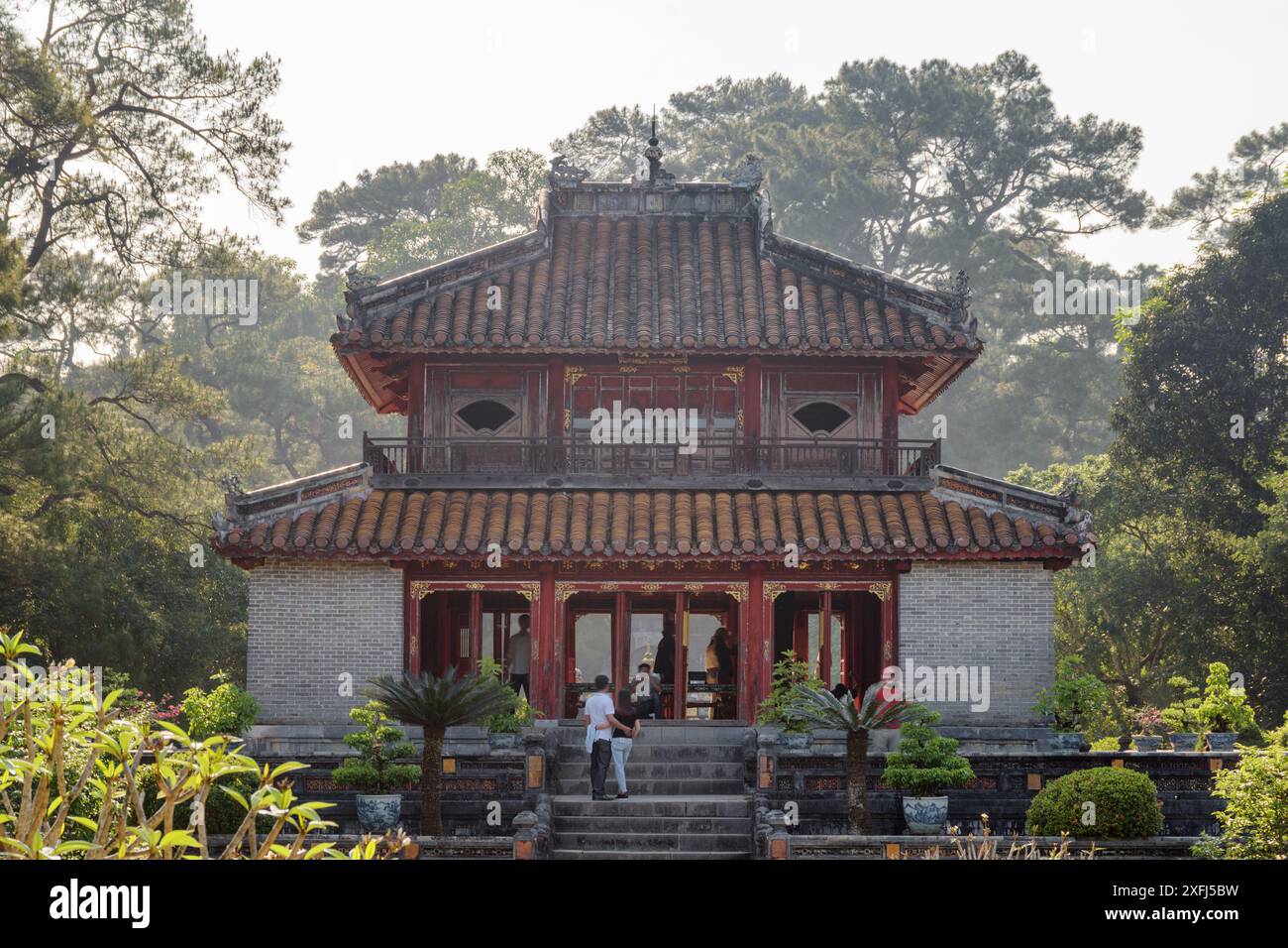 Beautiful evening view of Minh Lau Pavilion (Bright Pavilion) among ...
