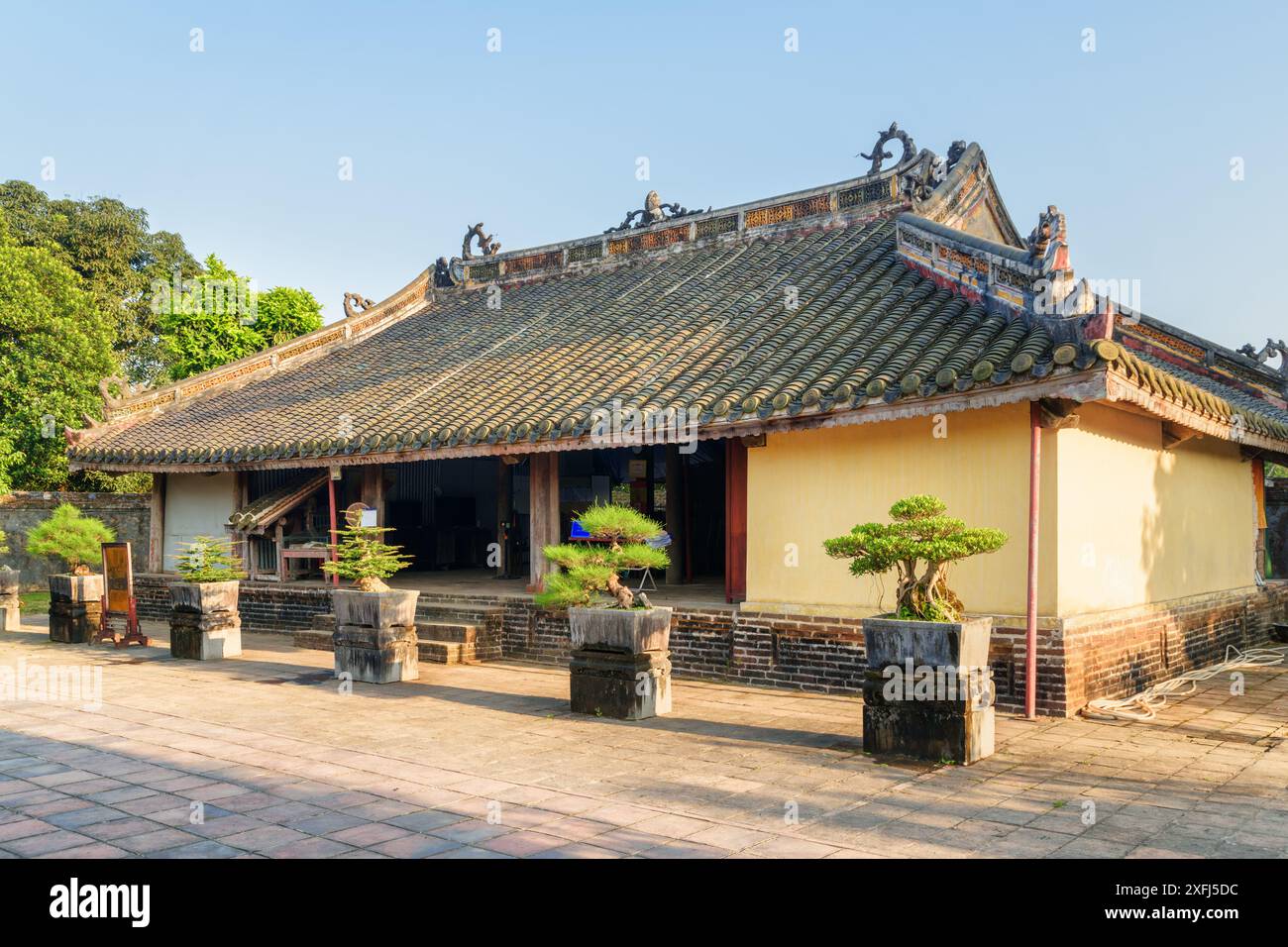 Sung An Temple on blue sky background at the Minh Mang Tomb in Hue ...