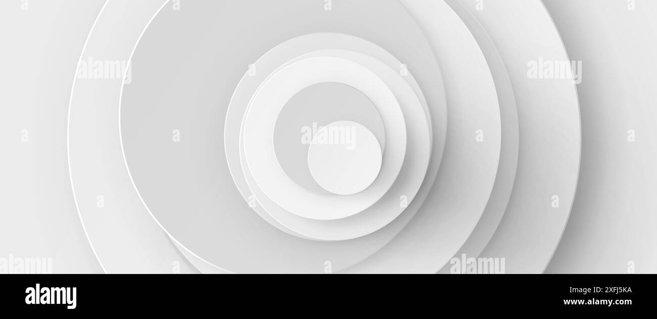 White abstract background decorated with circular layers. Vector ...