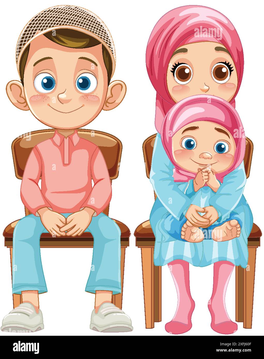 Smiling girl parent sitting Stock Vector Images - Alamy