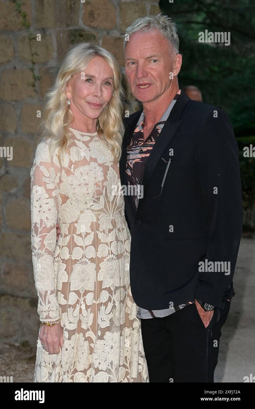 Rome, Italy. 03rd July, 2024. Trudie Styler (L) and Sting (R) attend ...