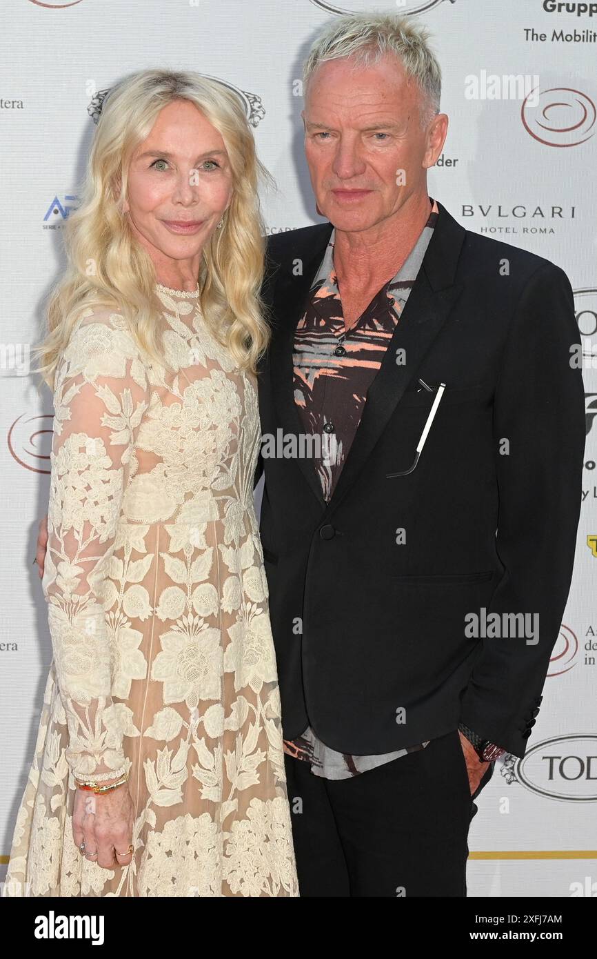 Rome, Italy. 03rd July, 2024. Trudie Styler (L) and Sting (R) attend ...
