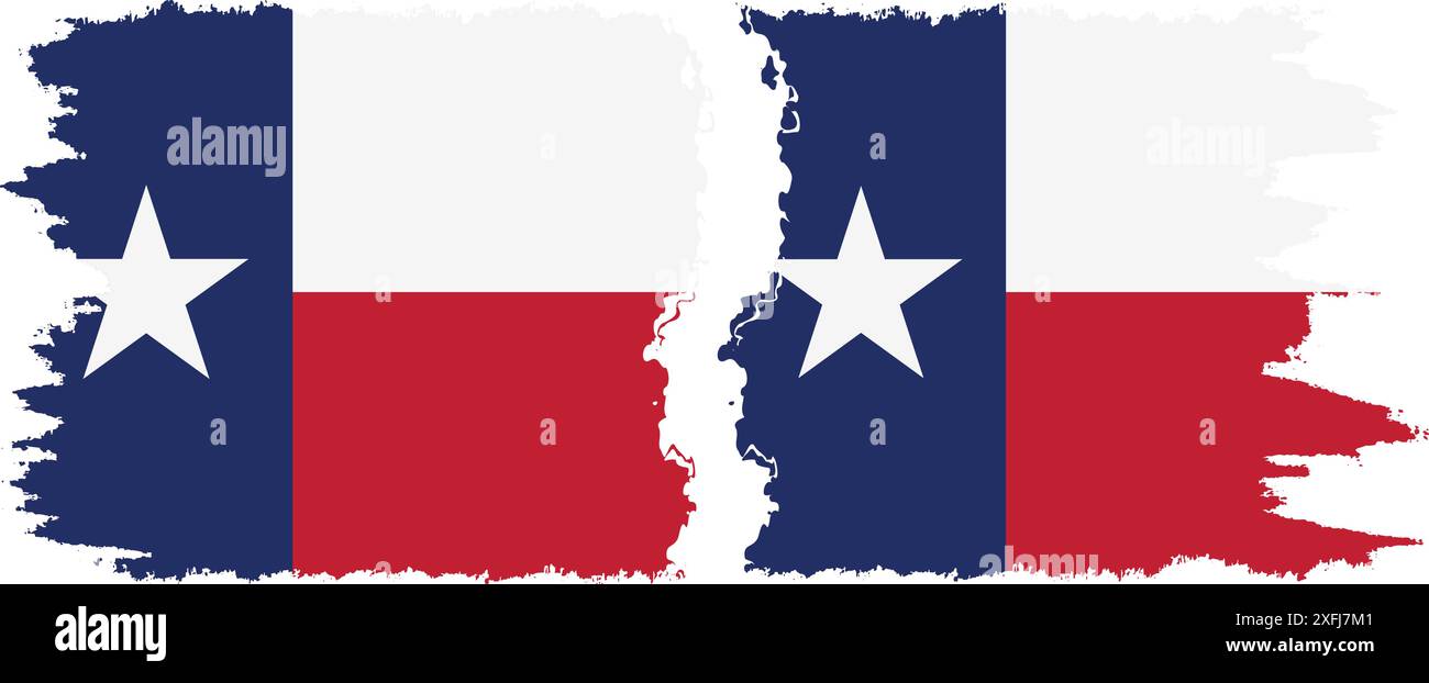 Texas and Texas states grunge brush flags connection, vector Stock ...