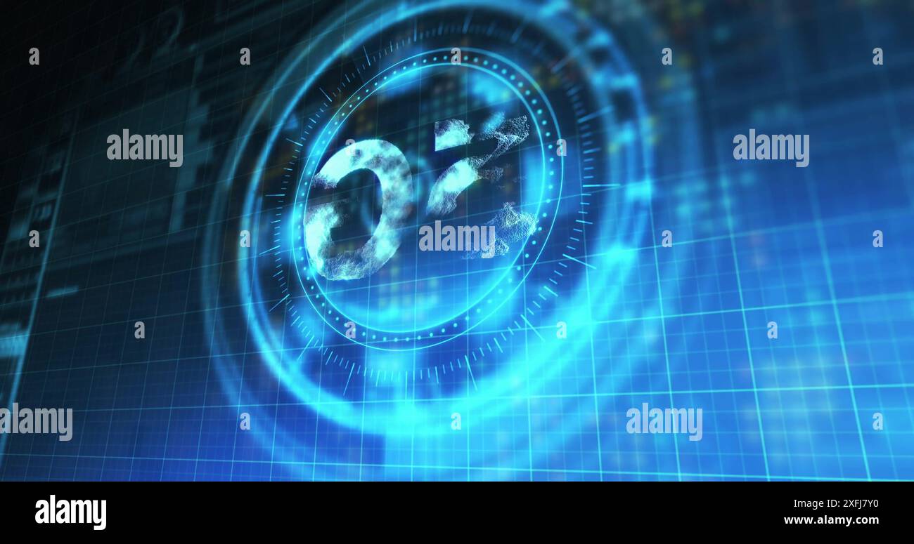 Image of 5g text, scope scanning and network of connections over dark ...