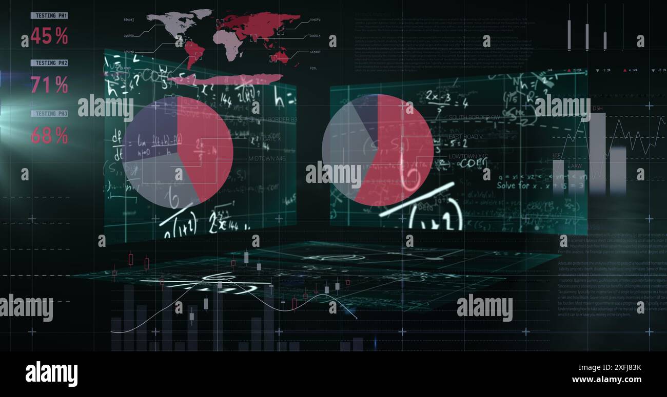 Statistical data processing against screens with mathematical equations ...