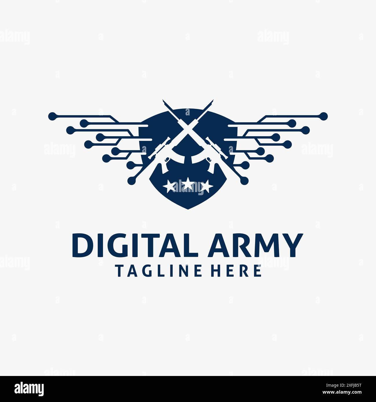 Weapon and tech element for digital army logo design Stock Vector Image ...
