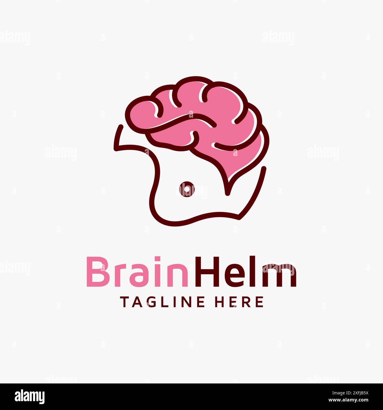 Brain helmet logo design Stock Vector Image & Art - Alamy