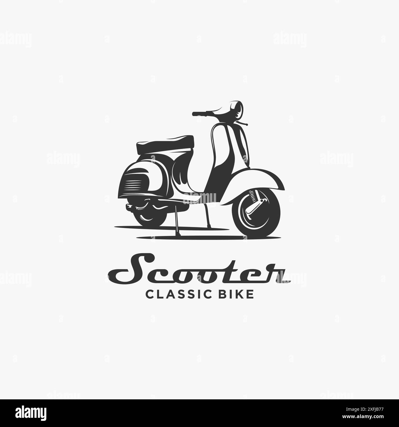 Classic scooter logo design Stock Vector Image & Art - Alamy