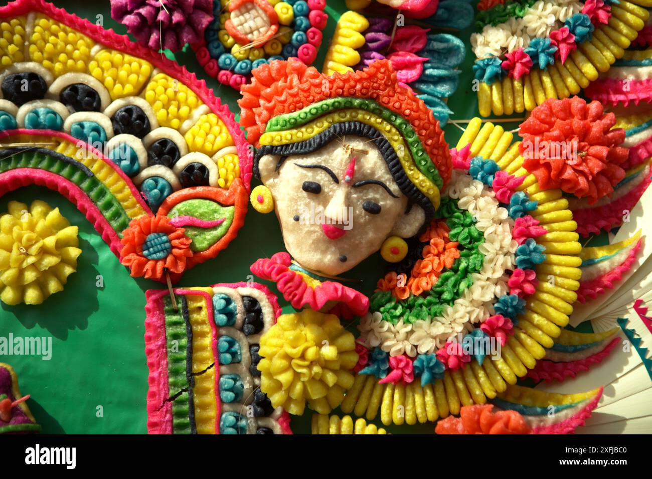 Traditional, sculptural art made of rice flour as an offering for ...