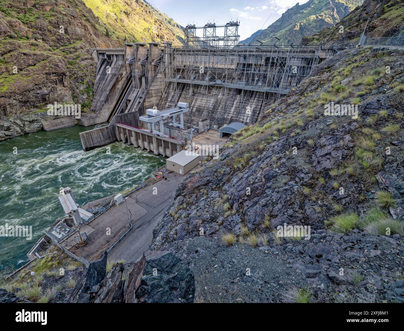 The historic Hells Canyon Dam, on the Snake River between Idaho and Oregon, was completed in ...
