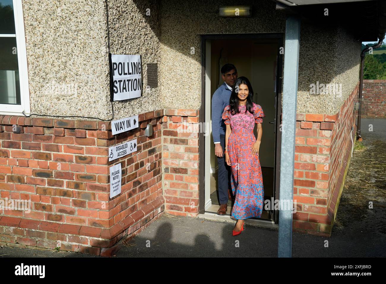 Prime Minister Rishi Sunak and his wife Akshata Murty leave after ...