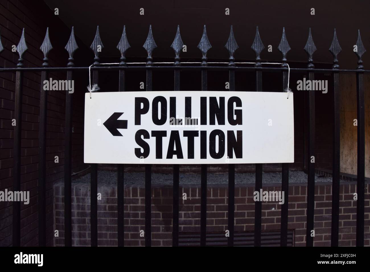 London, UK. 4th July 2024. A polling station in Central London as polls ...