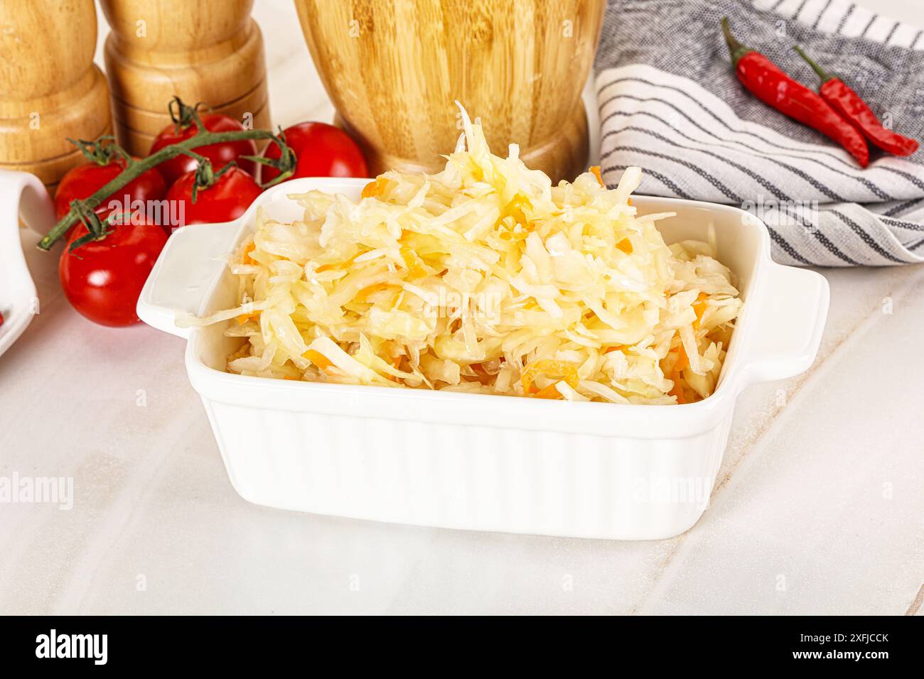 Homemade fermented cabbage with carrot Sauerkraut Stock Photo - Alamy