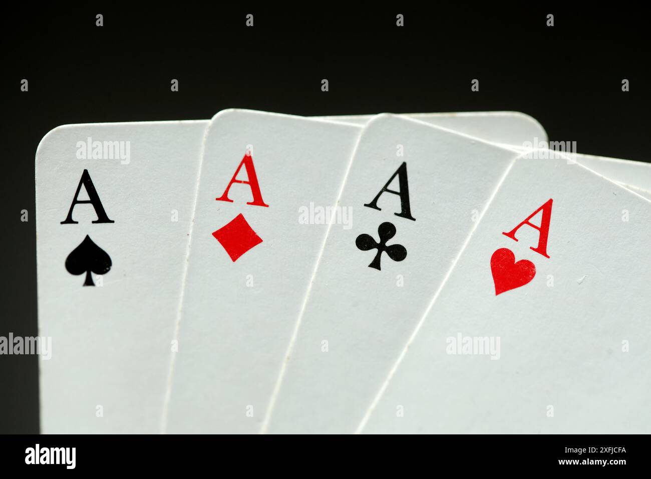 Four aces, miscellaneous colorful playing cards, Germany Stock Photo ...
