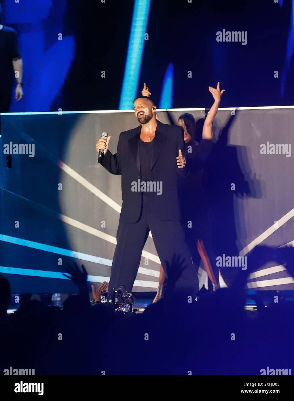 Singer Ricky Martin performing during Music Festival Iconica in Sevilla ...