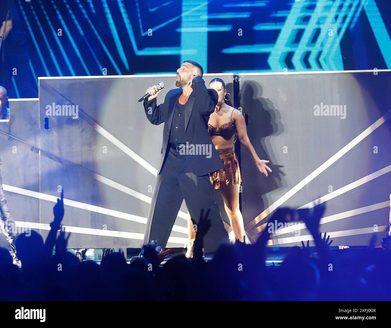 Singer Ricky Martin performing during Music Festival Iconica in Sevilla ...