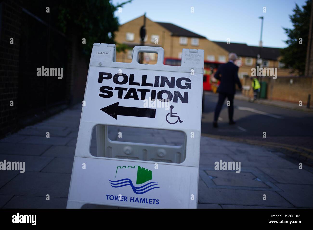 A general view outside of the Harbinger Primary School polling station ...