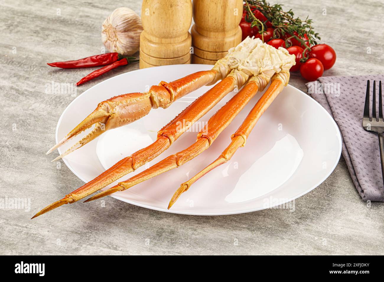 Delicous luxury boiled crab claw legs Stock Photo - Alamy