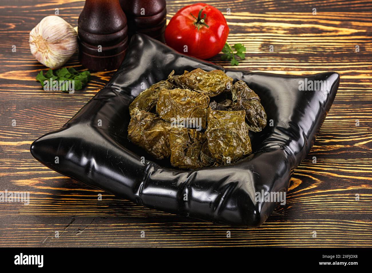 Stuffed dolma - various meat in grape leaves Stock Photo - Alamy