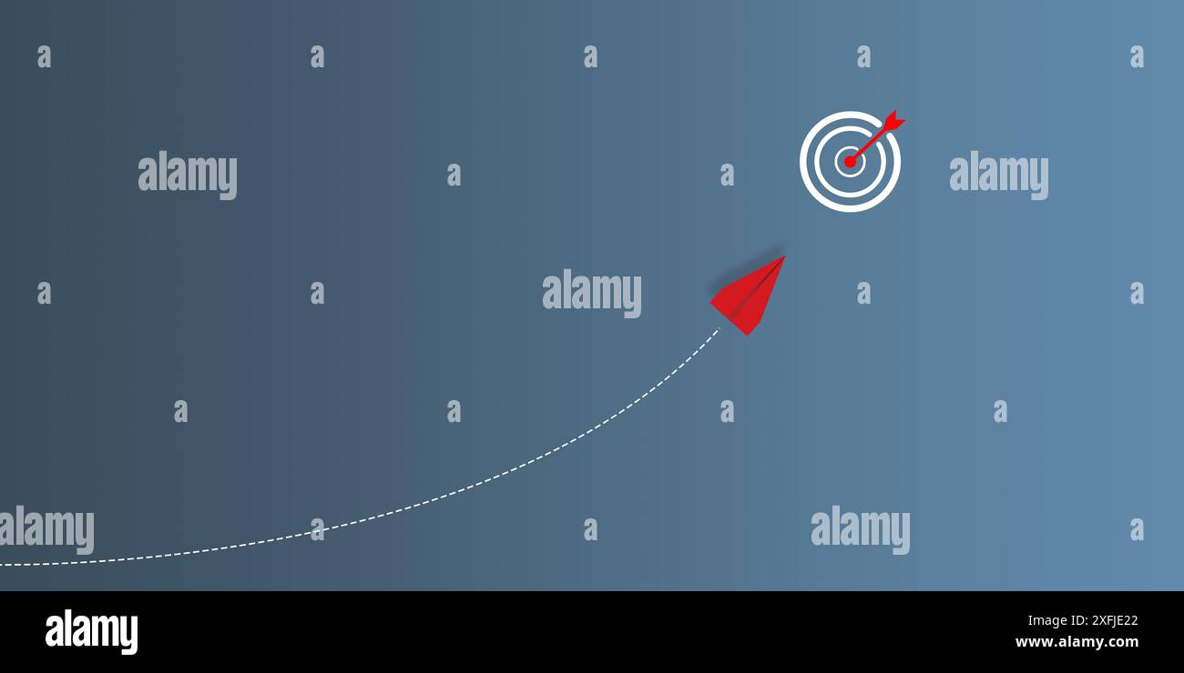 Red plane is heading to target, Business creativity new idea discovery ...